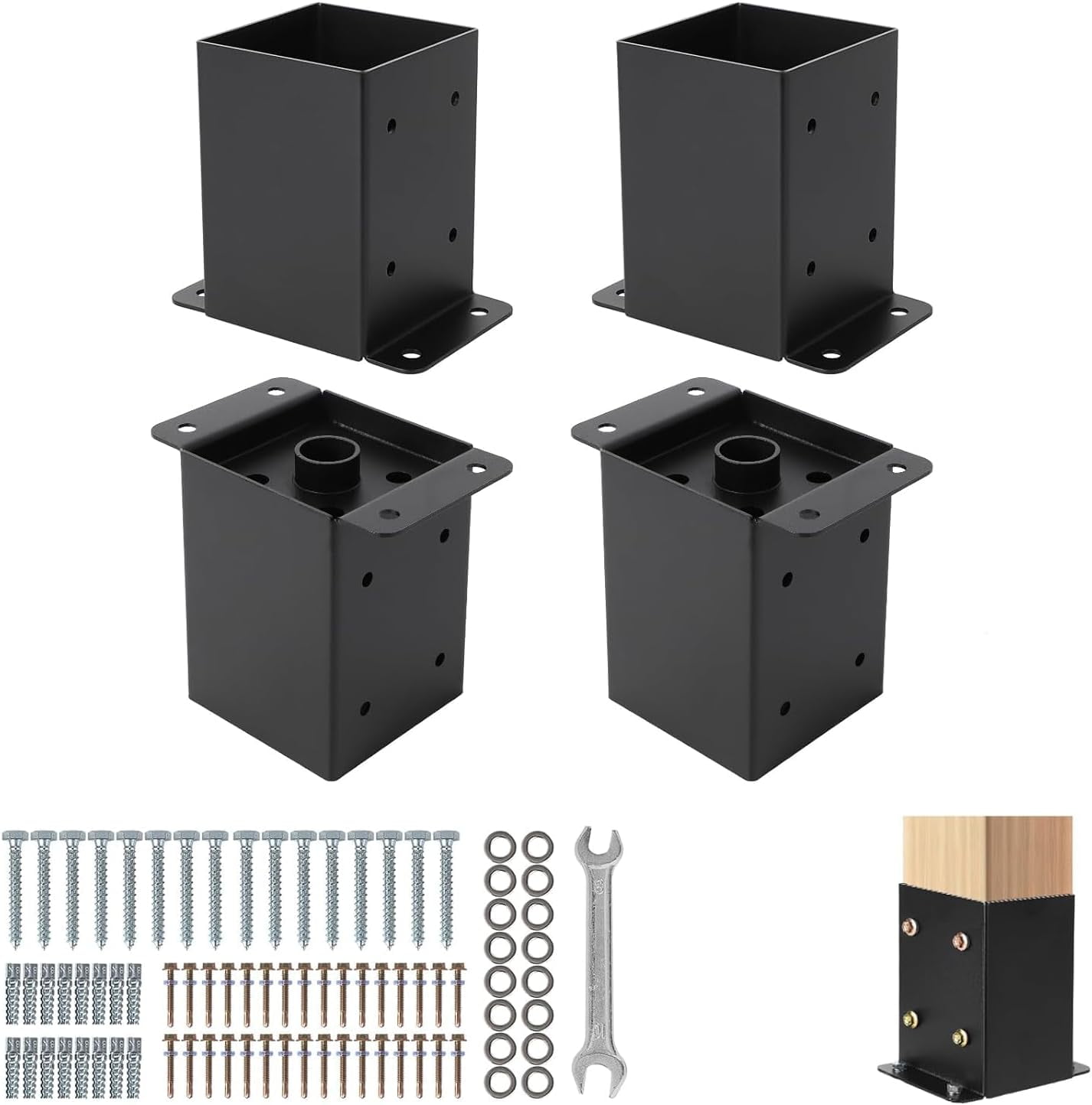 4 x 4 Post Base,Deck Post Base,Heavy Duty Metal Powder Coated Post ...