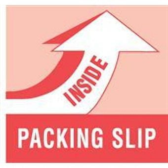 4 x 4" White/Red PACKING LIST INSIDE label, Packing, Mover Stickers ...