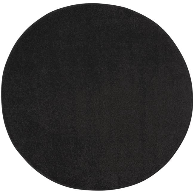 4 x 4 ft. Black Non Skid Indoor & Outdoor Round Area Rug - Black - 4 x ...
