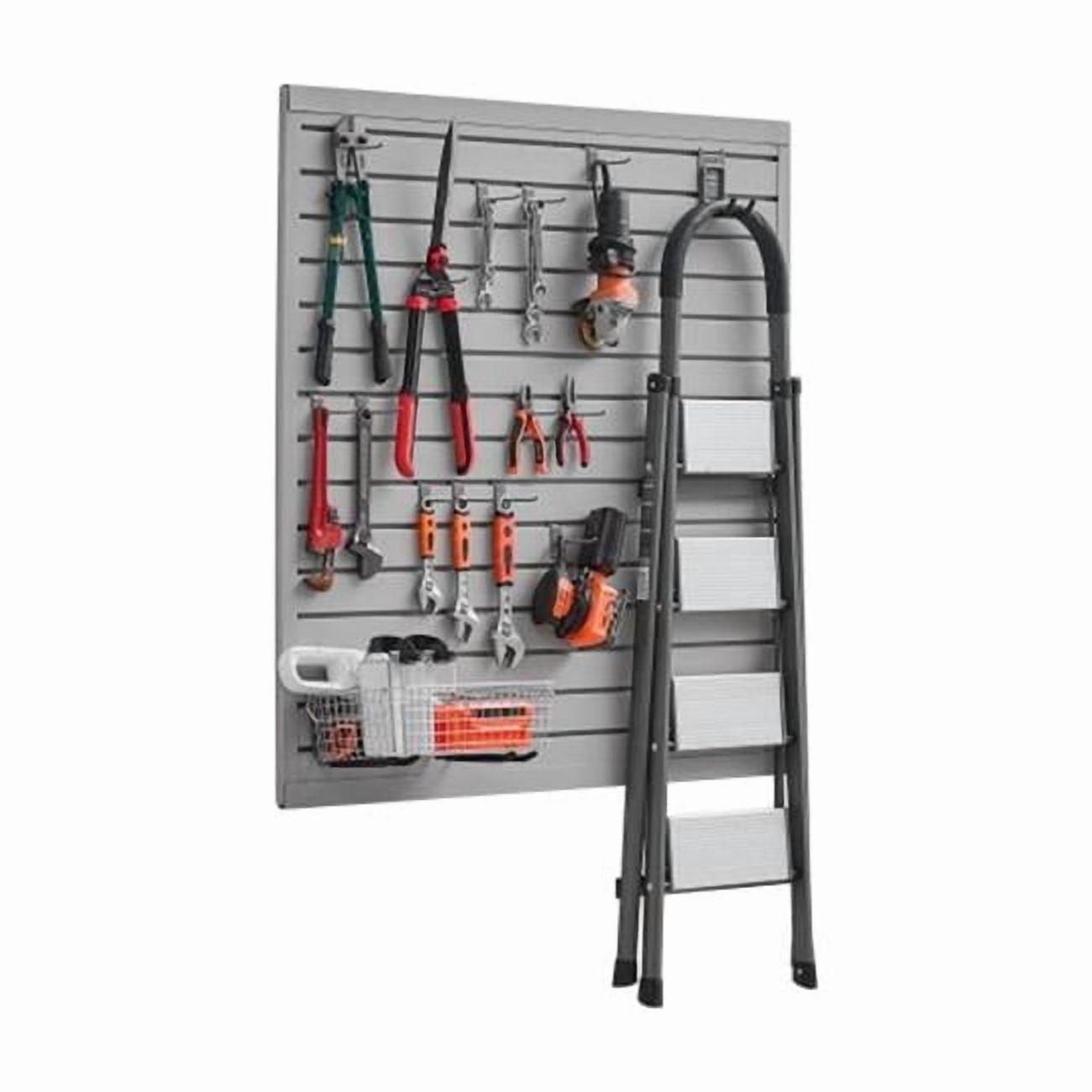 4 x 4 ft Slat Wall Paneling PVC Grey Garage Slatwall with Modular ...