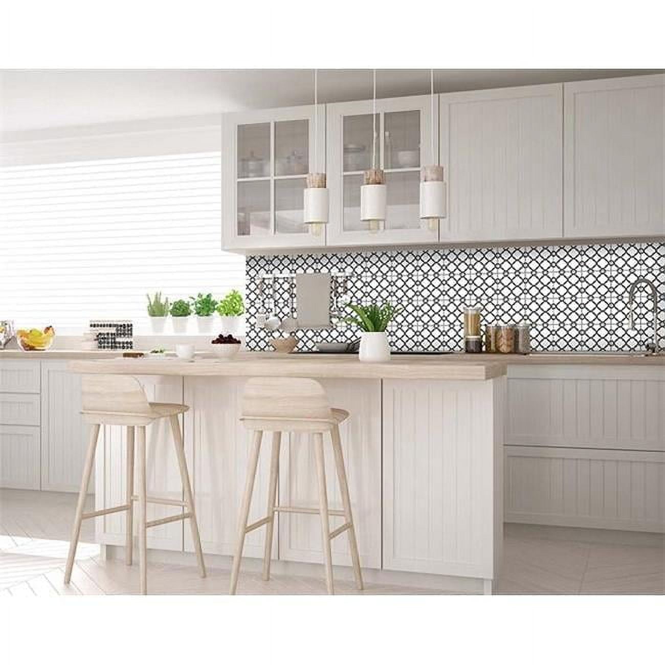 4 x 4 in. Black & White Quatrefoil Peel & Stick Tiles - Walmart.com