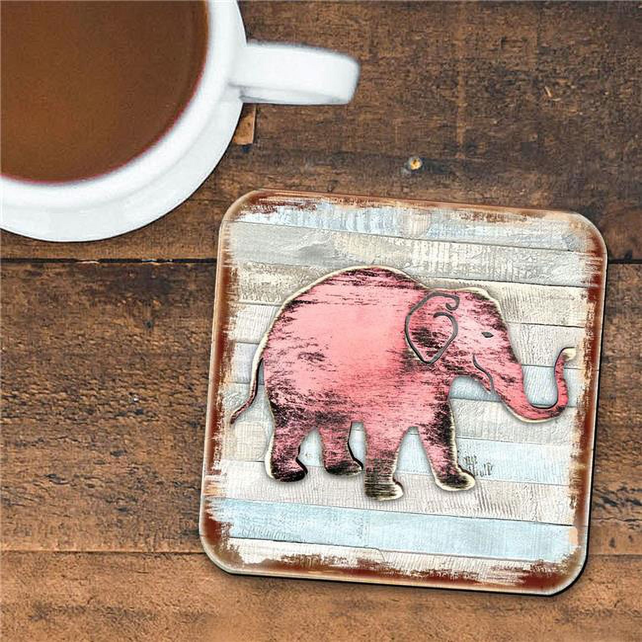 4 x 4 in. Elephant Wooden Cork Coasters Gift - Set of 4 - Walmart.com