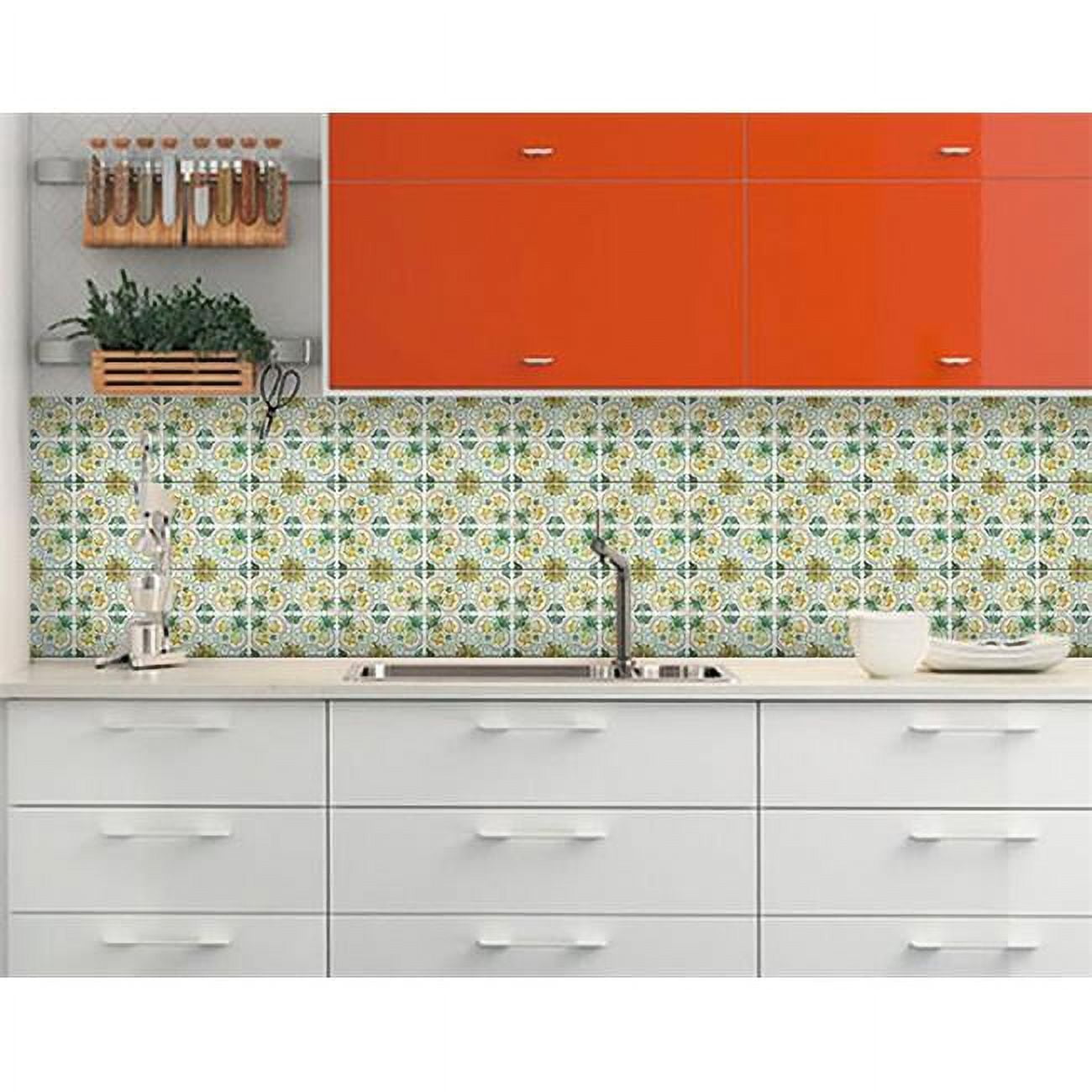 4 x 4 in. Green Yellow Melo Peel & Stick Tiles - Walmart.com
