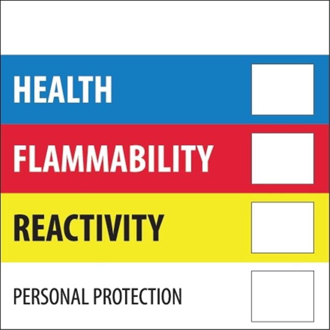 4 x 4 in. - Health Flammability Reactivity Labels - Multiple - Roll of ...