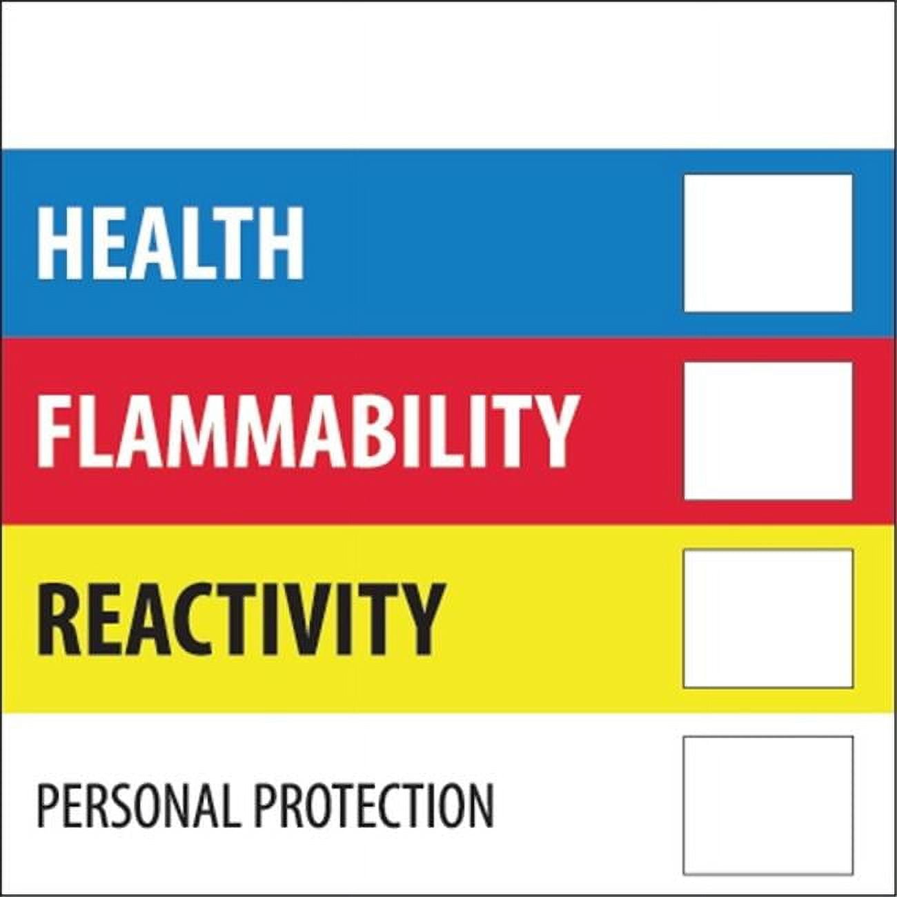 4 x 4 in. - Health Flammability Reactivity Labels - Multiple - Roll of ...