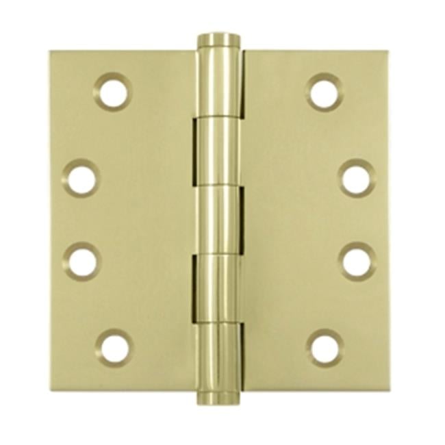 4 x 4 in. Square Hinges, Unlacquered Bright Brass - Solid Brass - Pack ...