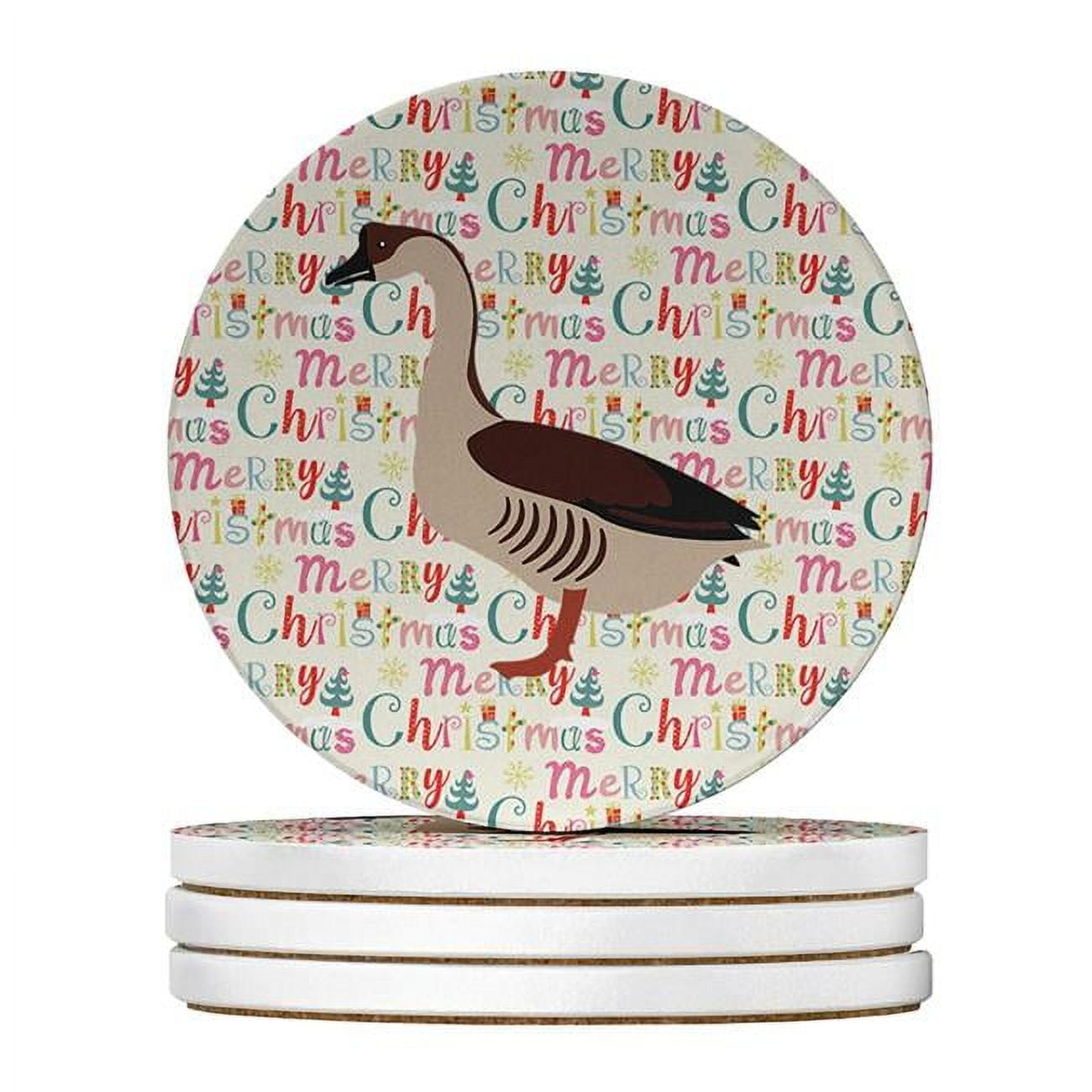 4 x 4 in. Unisex Chinese Goose Christmas Large Sandstone Coasters ...