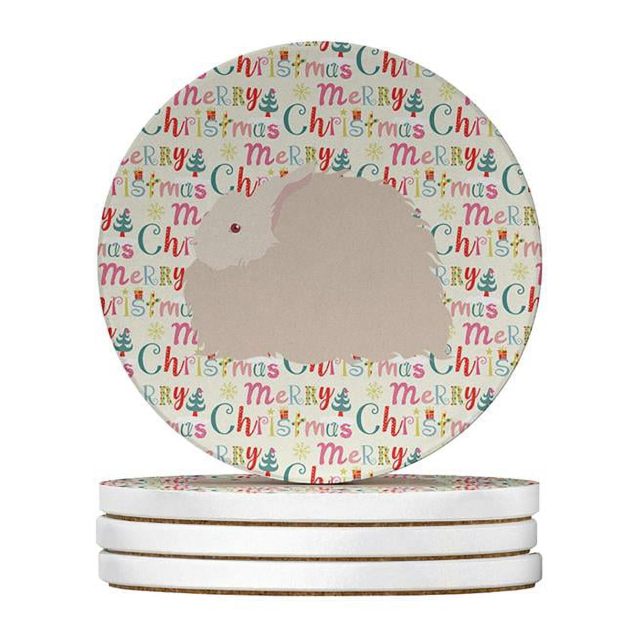 4 x 4 in. Unisex Fluffy Angora Rabbit Christmas Large Sandstone ...