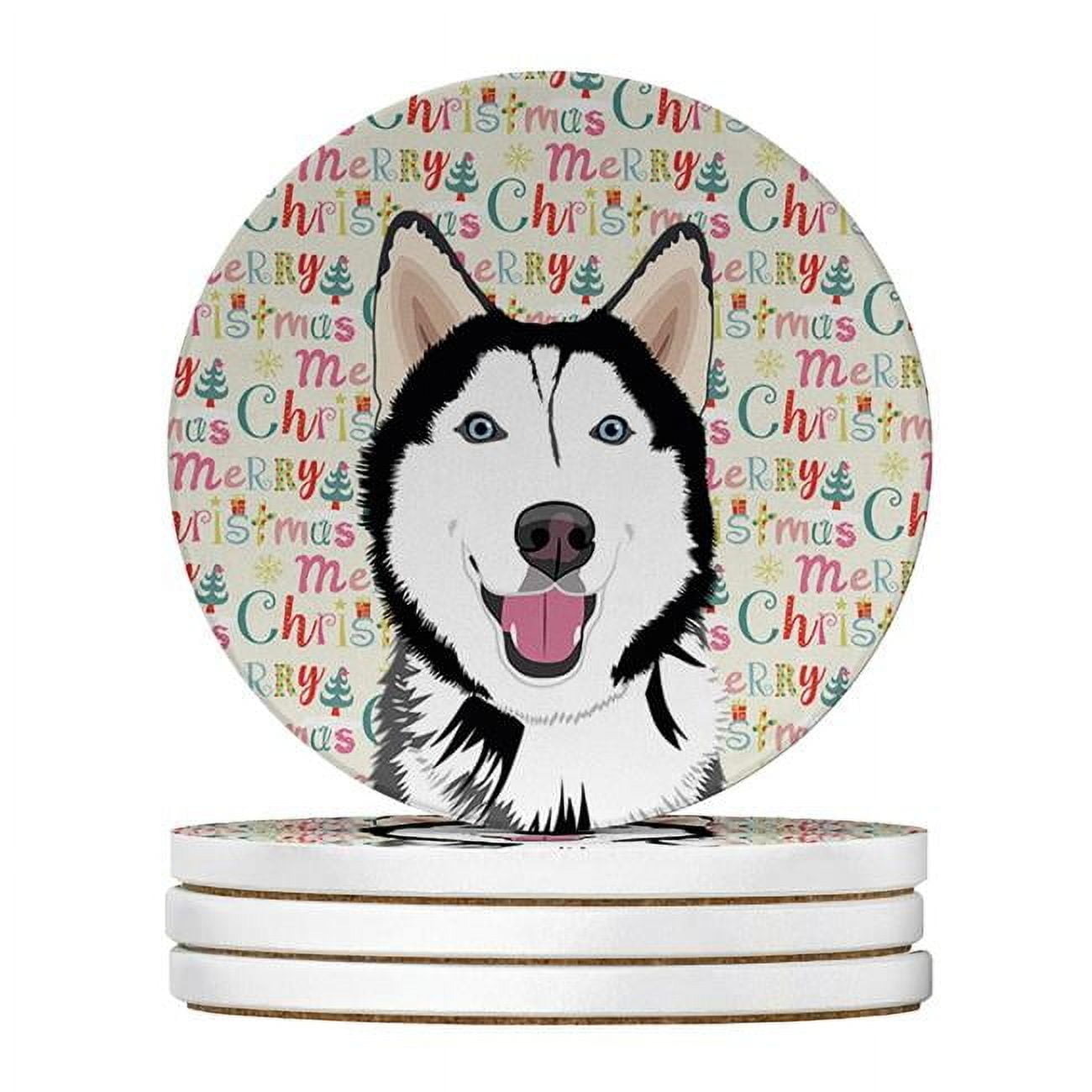 4 x 4 in. Unisex Siberian Husky Black & White No.1 Christmas Large ...