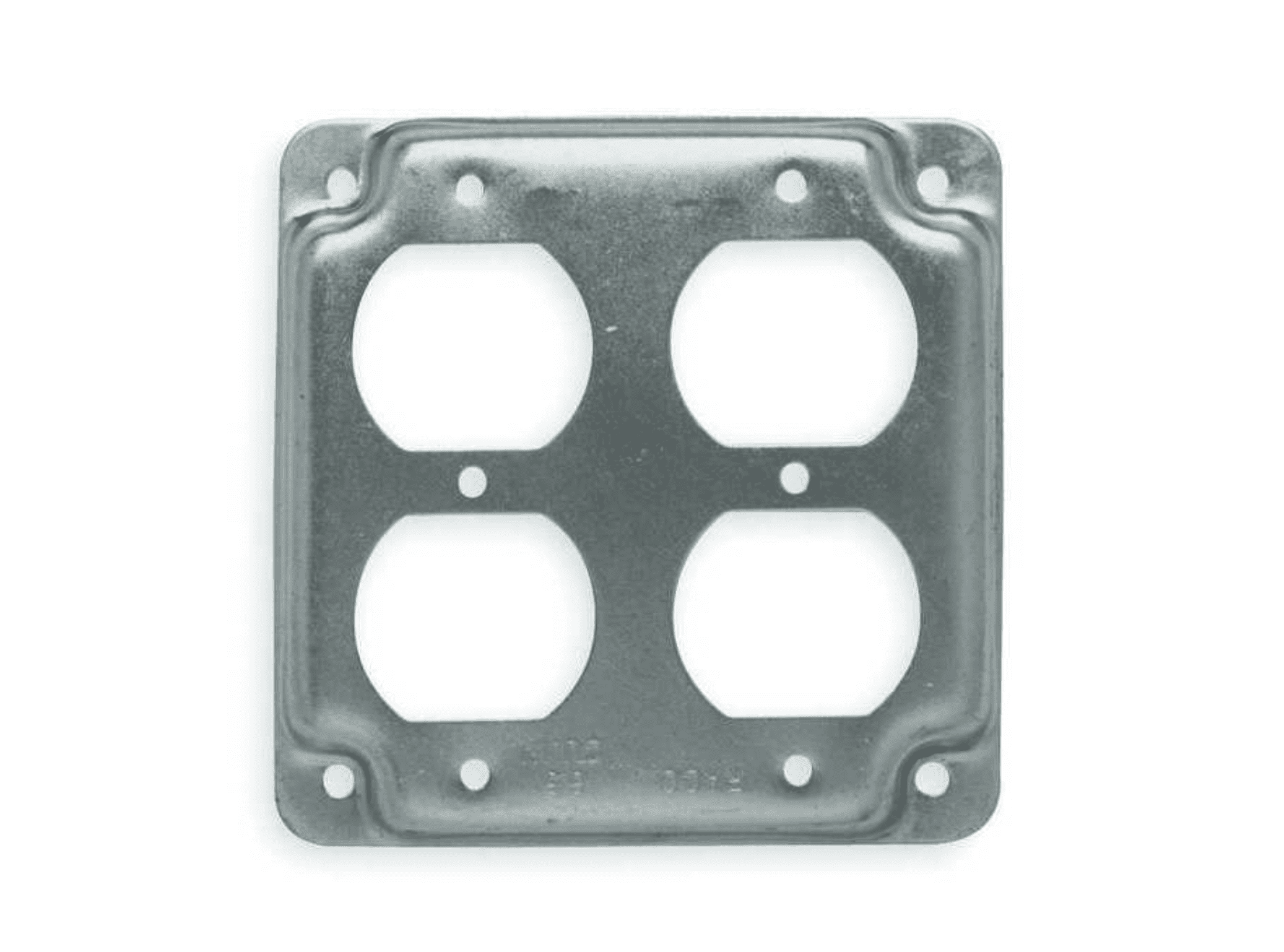 4" x 4" x 1/2" 2-Duplex Electrical Box Cover Glav. Zinc - Walmart.com