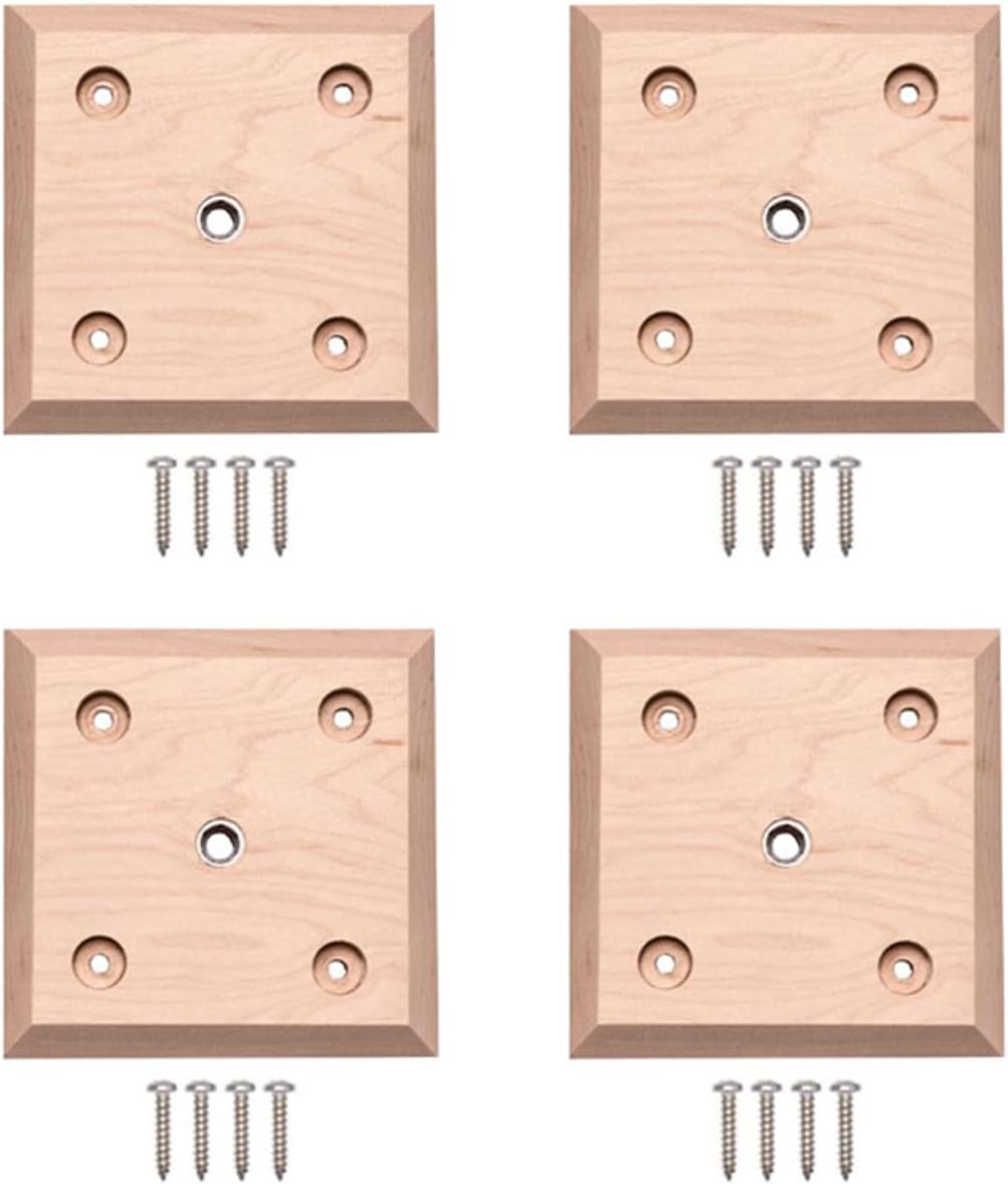 4" x 4" x 3/4" Wooden Leg Mounting Blocks (Set of Four), Mounting Block ...