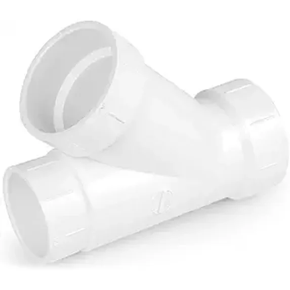 4" x 4" x 3" PVC DWV Wye Reducing Hub, White PVC Drain, Waste & Vent ...