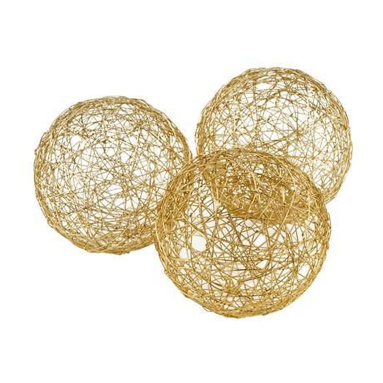 4 x 4 x 4 in. Gold Iron Wire Spheres, Box of 3 - Walmart.com