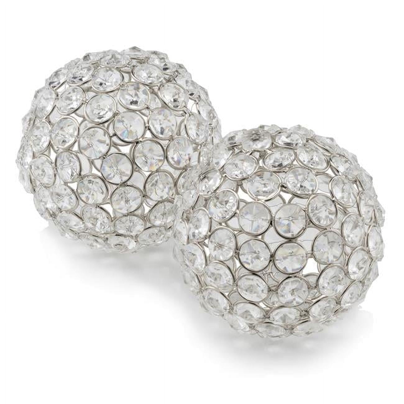 4 x 4 x 4 in. Silver Iron & Cristal Spheres, Set of 2 - Walmart.com