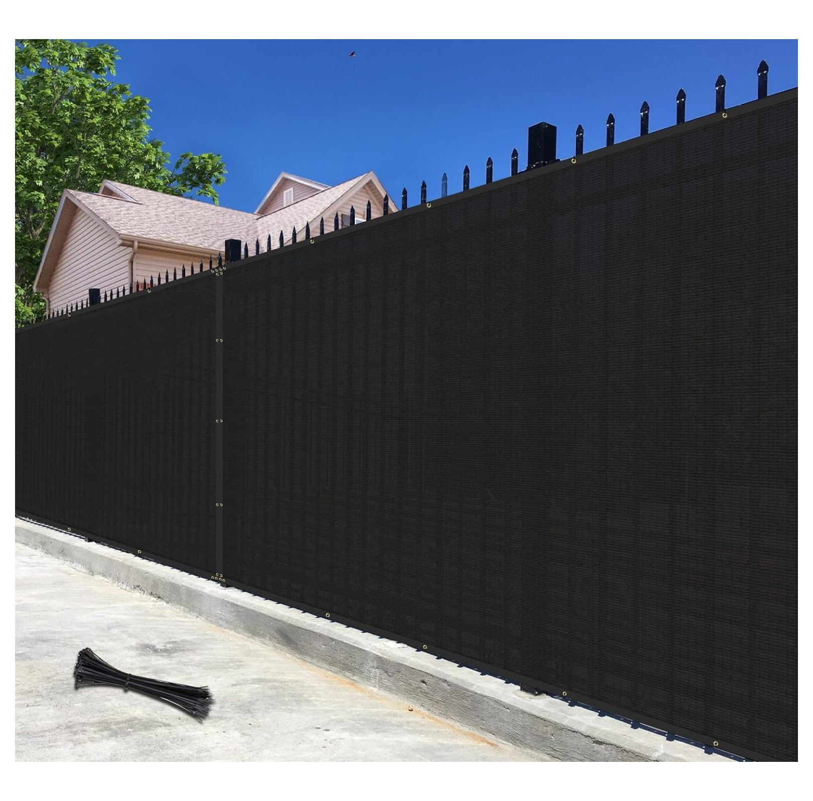 4' x 40' Black Privacy Fence Screen 150GSM Net Fencing 88% Privacy ...