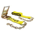 4" x 40' Yellow Ratchet Strap with Chain Anchor - 5,400 Lbs WLL Heavy ...