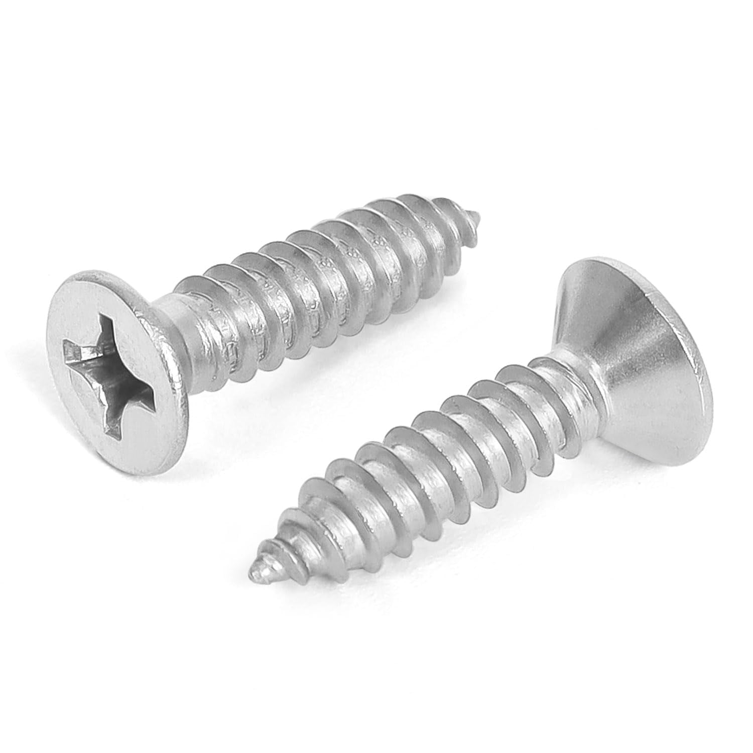 #4 x 5/8" Flat Head Sheet Metal Screws Wood Screws, 304 Stainless Steel ...