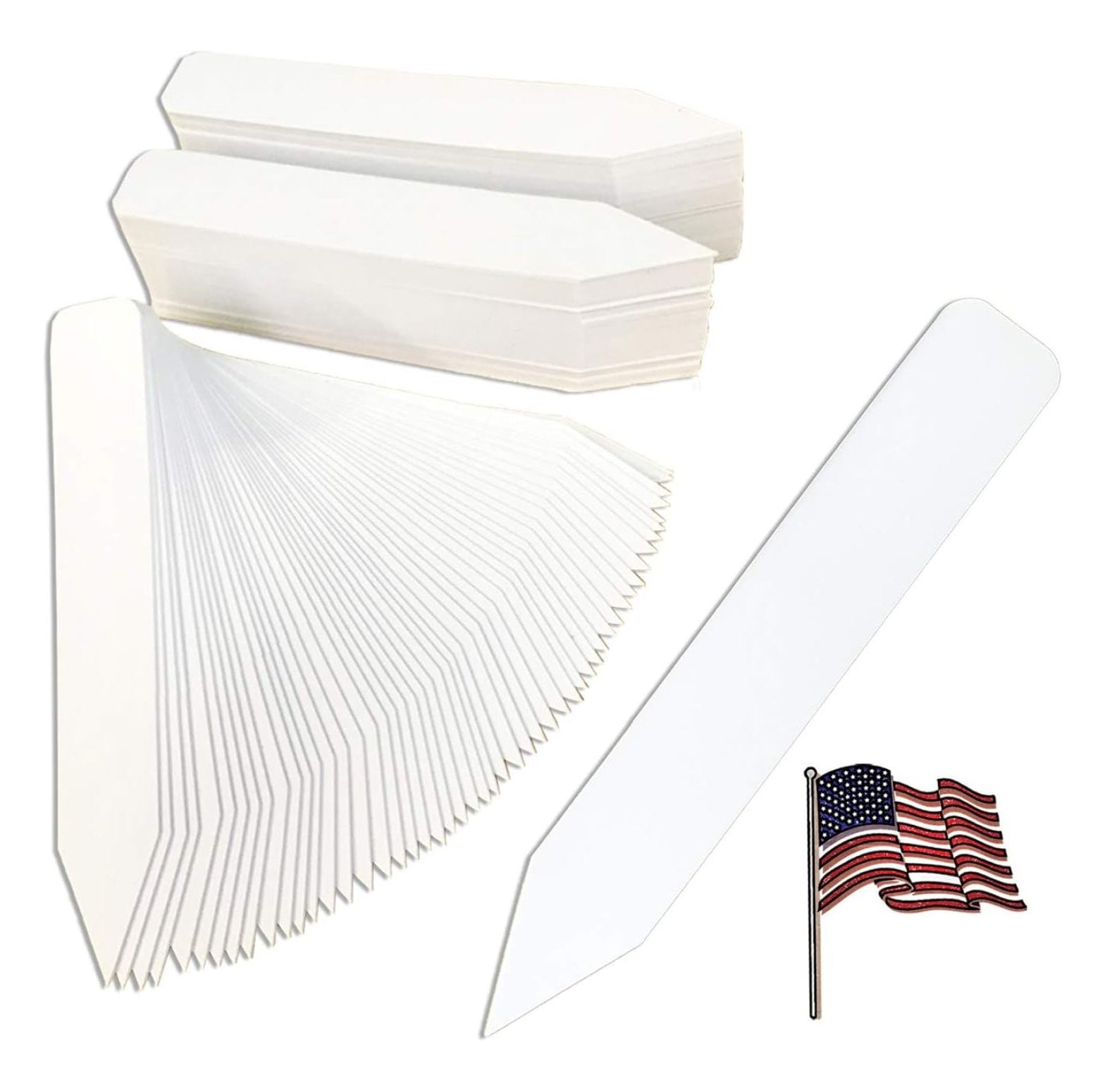4" x 5/8" White Premium Pot Stakes - 2,000 Pcs - Plastic Plant Markers ...