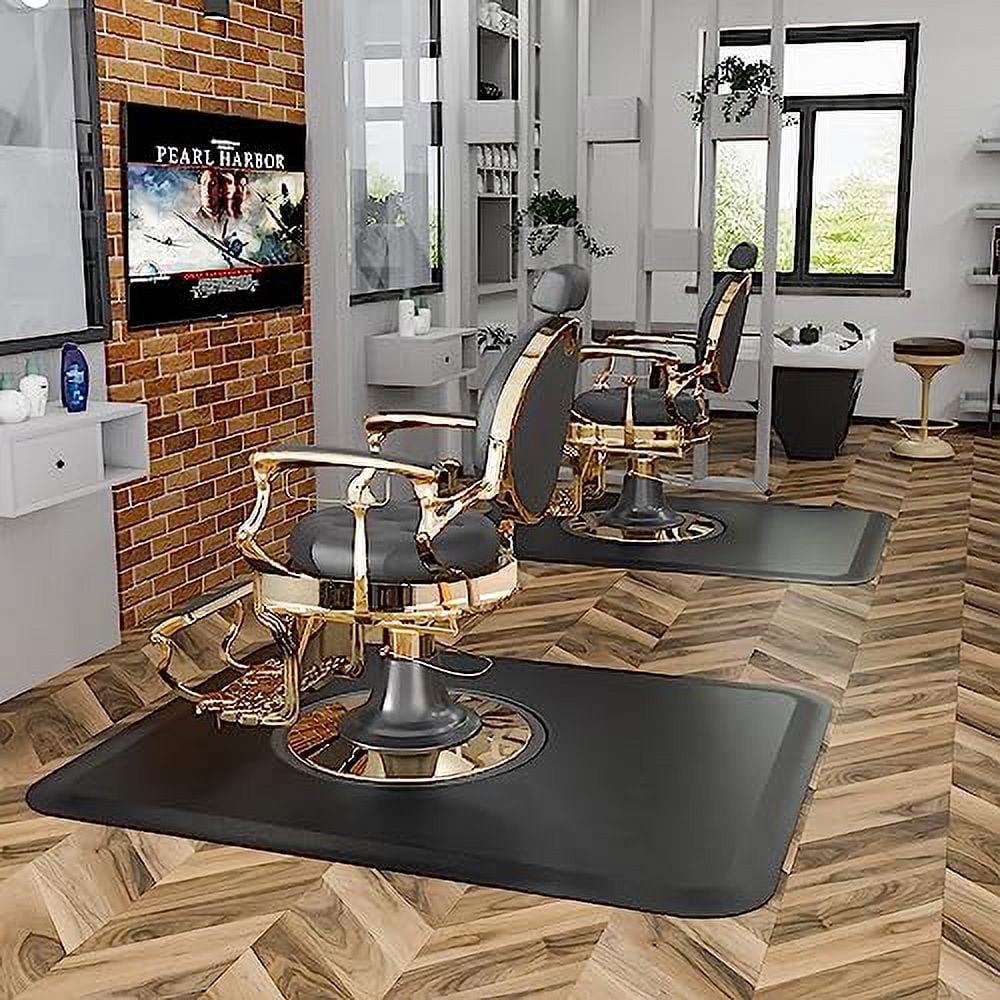 4’x 5’x 1/2'' Thick Salon Mat for Hair Stylist, Barber Floor Mats w ...