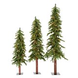 4 x 5 x 6 ft. Natural Alpine Tree Set with 450 LED Multi-Color Lights ...