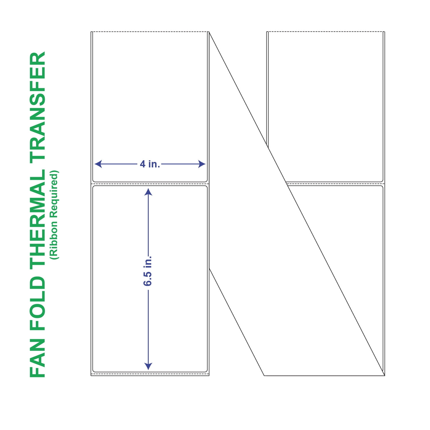 4" x 6-1/2" General Use Fan Fold Labels, w/ Perf Thermal Transfer ...