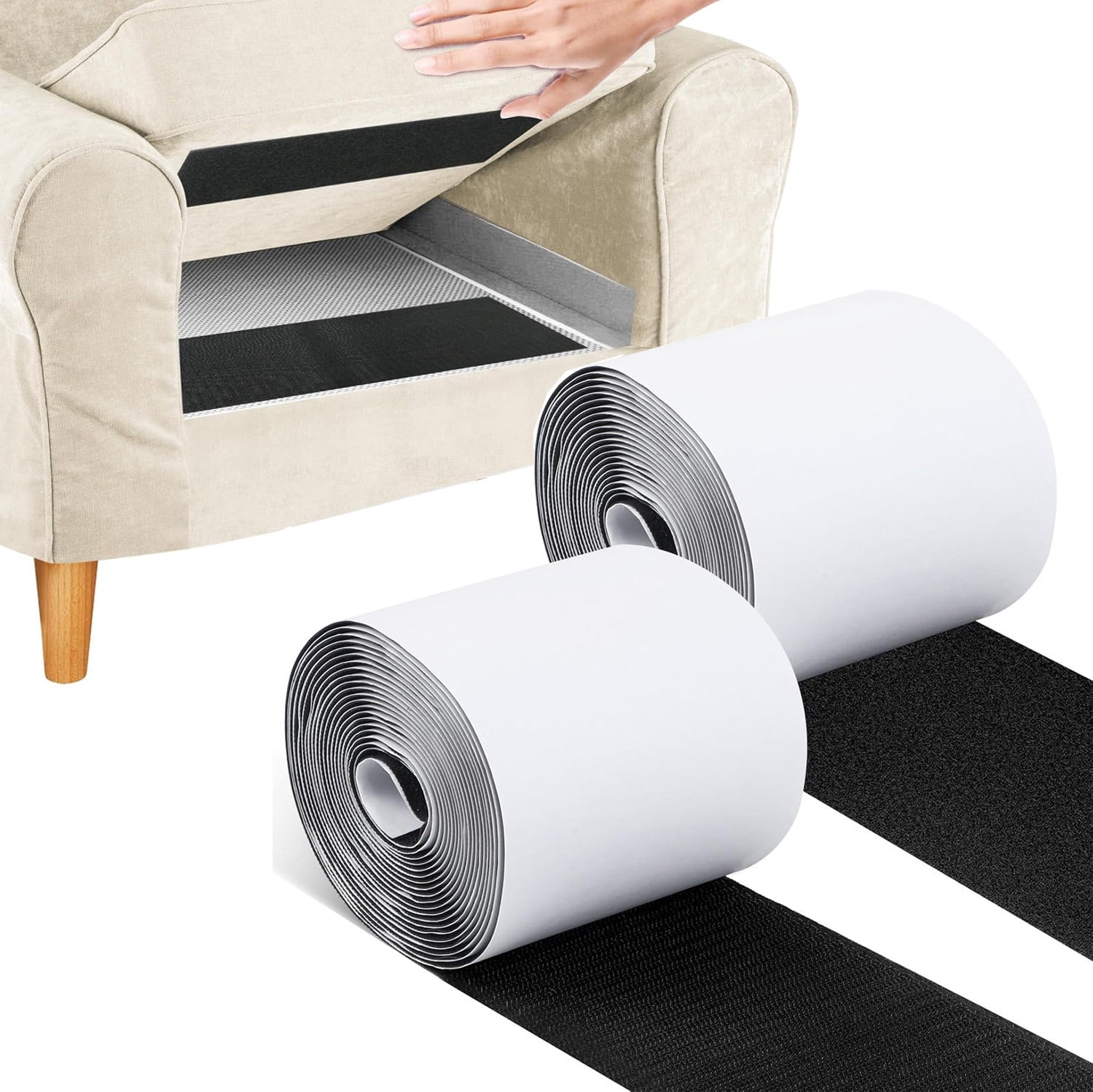 4'' x 6.56Ft Adhesive Hook and Loop Fastening Tape,TGY Self Adhesive ...