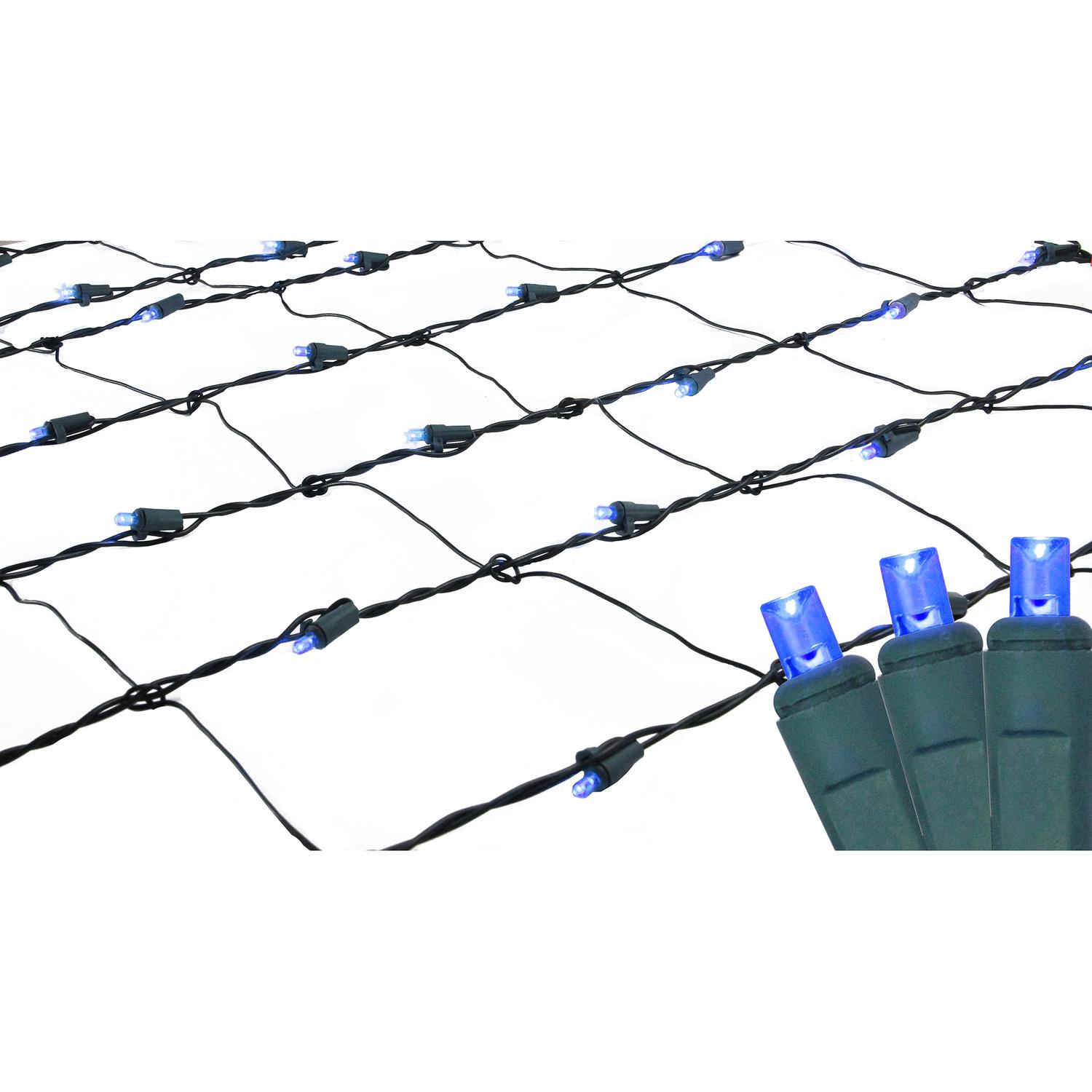 4' x 6' Blue LED Net Style Christmas Lights - Green Wire - Walmart.com
