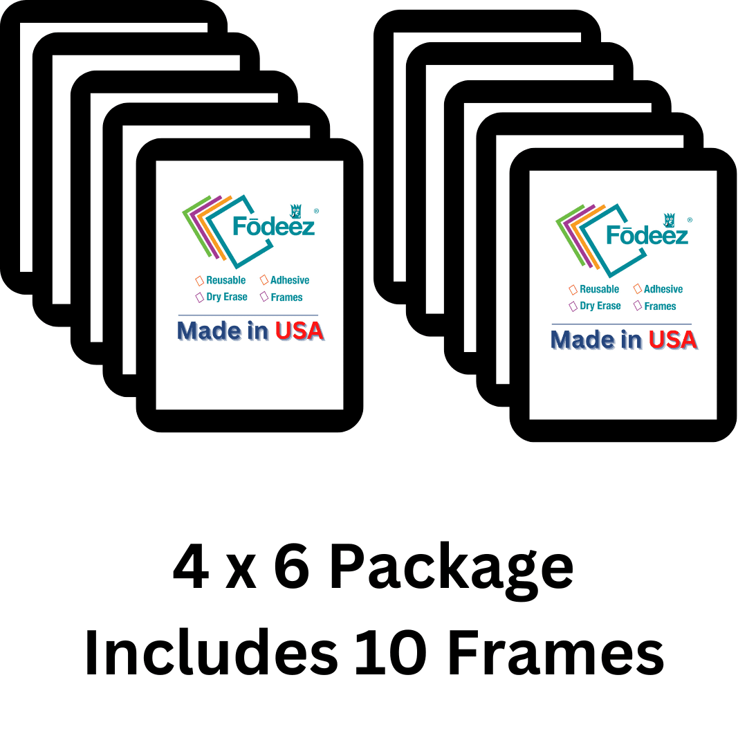 4 x 6 Classic Dry Erase Adhesive Frames for Textured Surfaces - Pack of ...