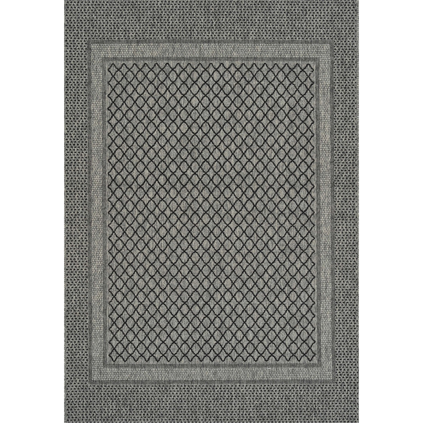 4' x 6' Cut & Loop Area Rug, Geometric Form / UV-Resistant, Fade-Free ...
