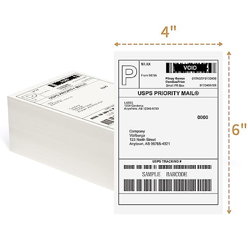 4" x 6" Direct Thermal Labels, Fanfold Shipping Package Labels ...
