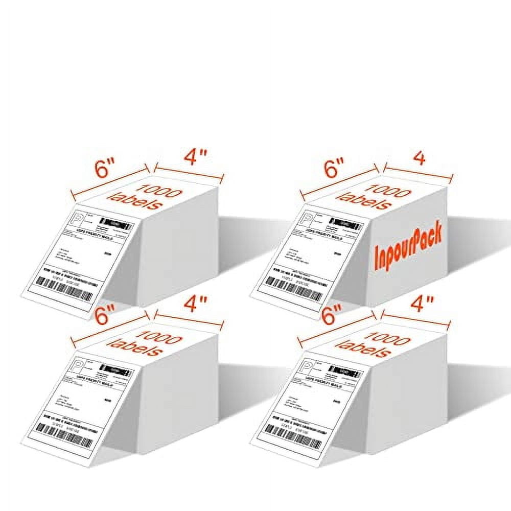 4" x 6" Fanfold Labels Direct Thermal Labels, Shipping Package Labels ...