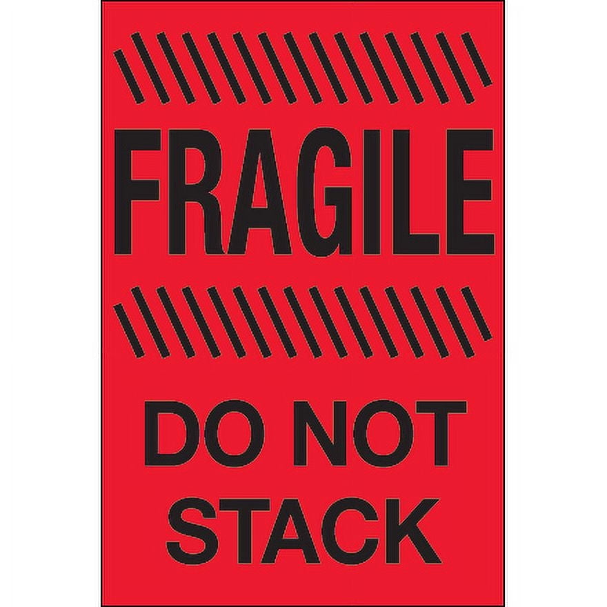 4 x 6" "Fragile - Do Not Stack" Labels, Red 500/Roll - Walmart.com