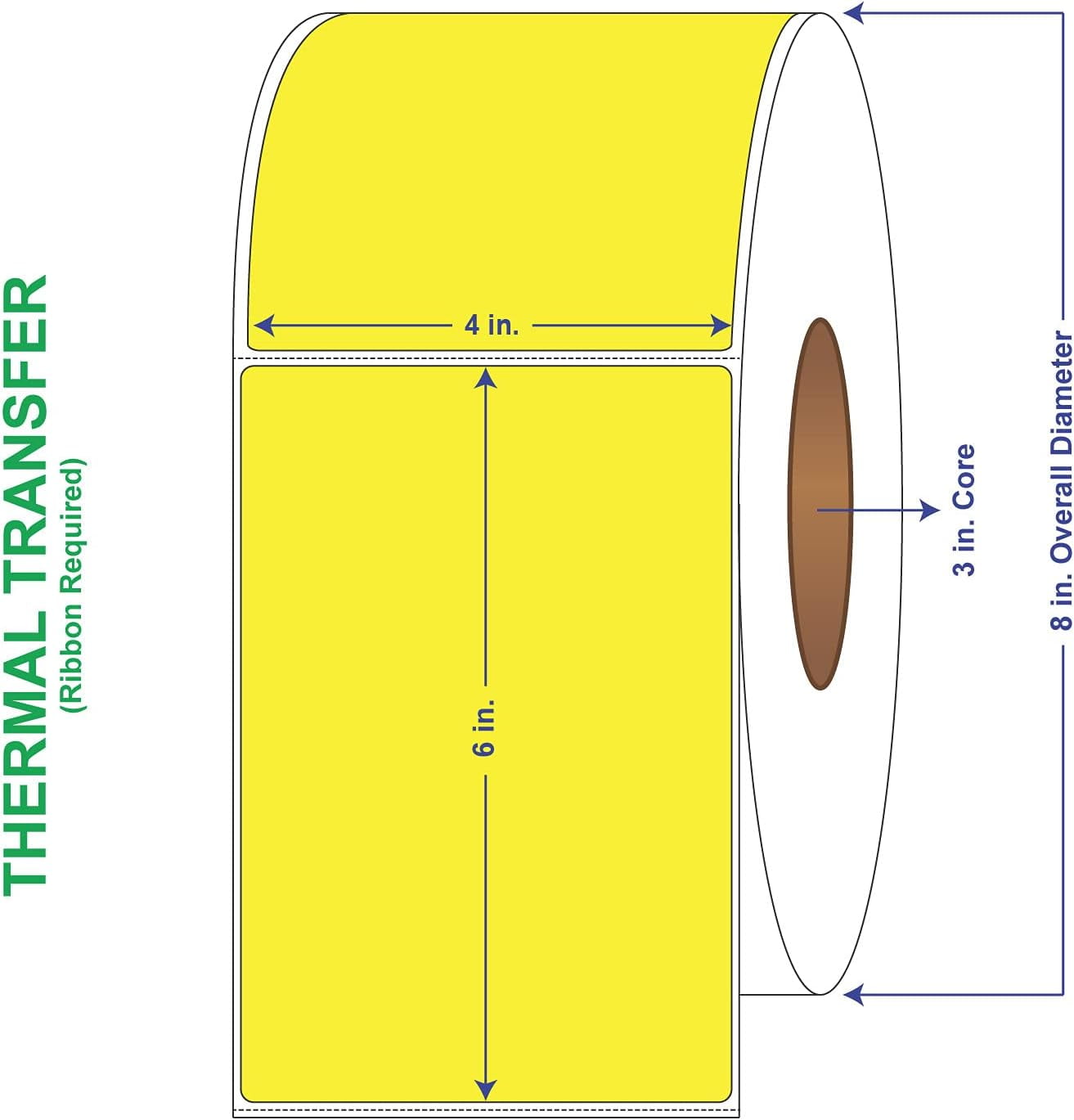 4" x 6" General Use Labels, w/Perf Thermal Transfer Labels, Perforated ...