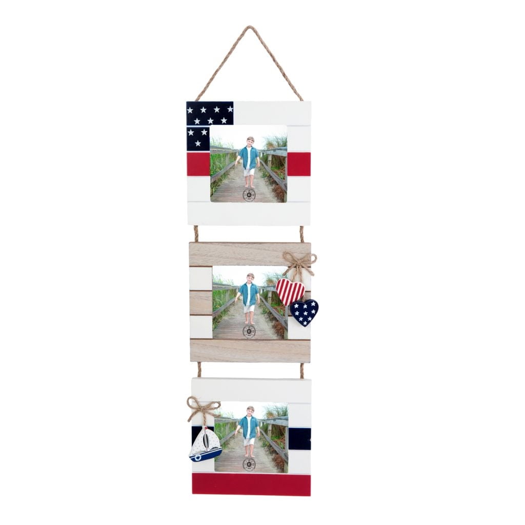 4"x 6"Hanging 21.5L" Red White and Blue Patriotic 4x6 4th of July Frame ...