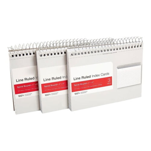 4 x 6 Index Cards Lined White 50 Cards/Pack 3 Pack/Carton - Walmart.com