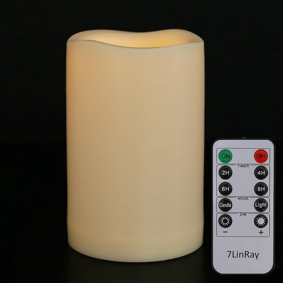 4" x 6" Large Outdoor Flameless Candles with Remote and Timer, Battery ...