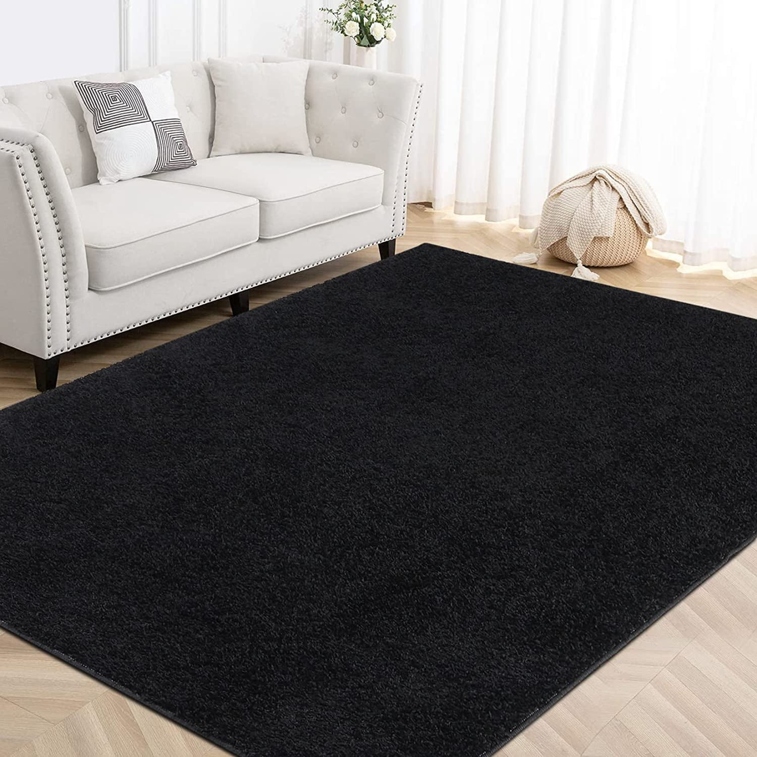 4' x 6' Luxury Shag Area Rug, Modern Indoor Plush Rug, Non-Shedding ...