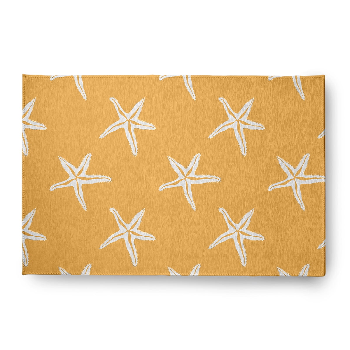 4' x 6' Simply Daisy Starfish Beach Style Chenille Area Rug, Egg Yolk ...