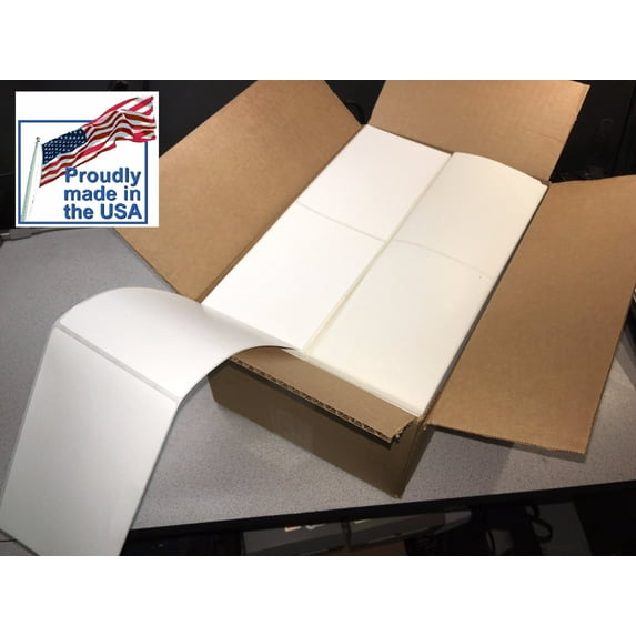 4" x 6" Thermal Shipping Fanfold 4000 Labels Zebra Printer Made In The ...