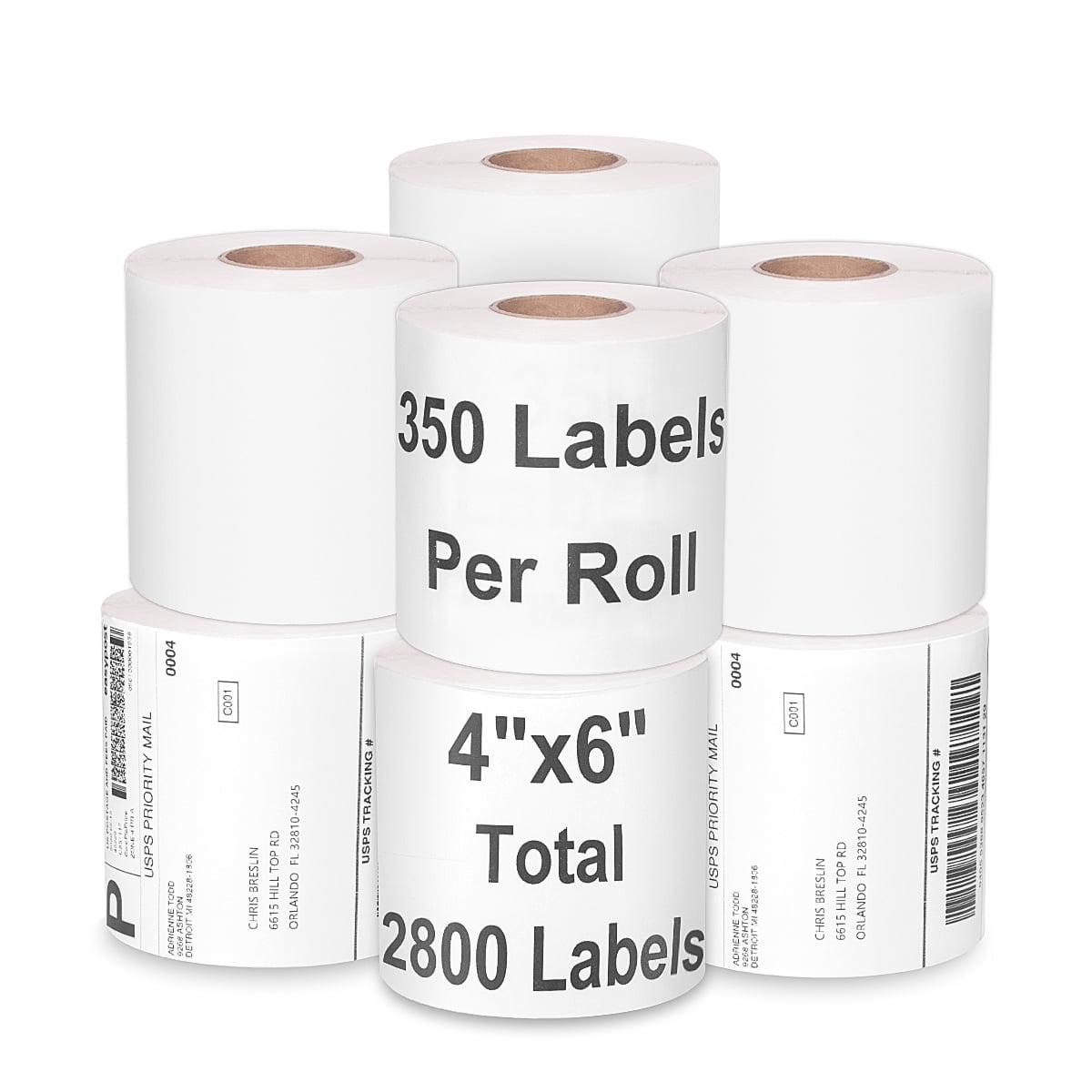 4" x 6" Thermal Shipping Labels, 2800 Blank Self Adhesive Labels 350 ...