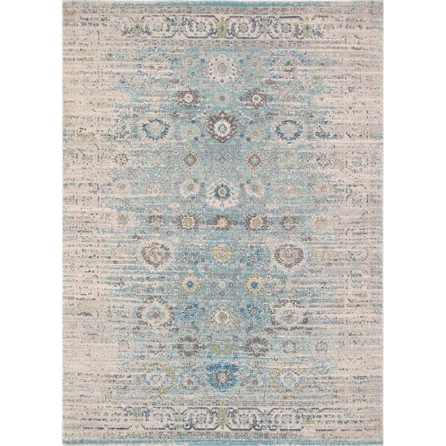 4 x 6 ft. Chelsea Design Machine Made & Power Loom Rug, Seafoam & Ivory ...