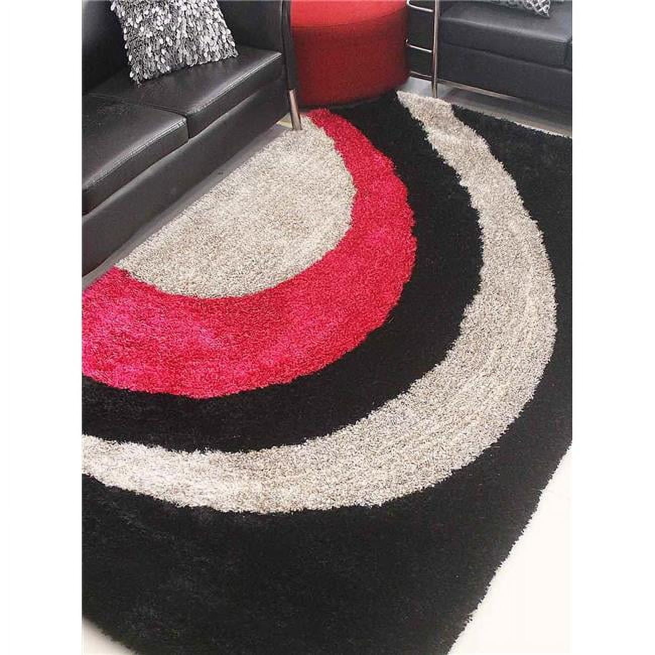 4 x 6 ft. Hand Tufted Shag Polyester Geometric Rectangle Area Rug ...