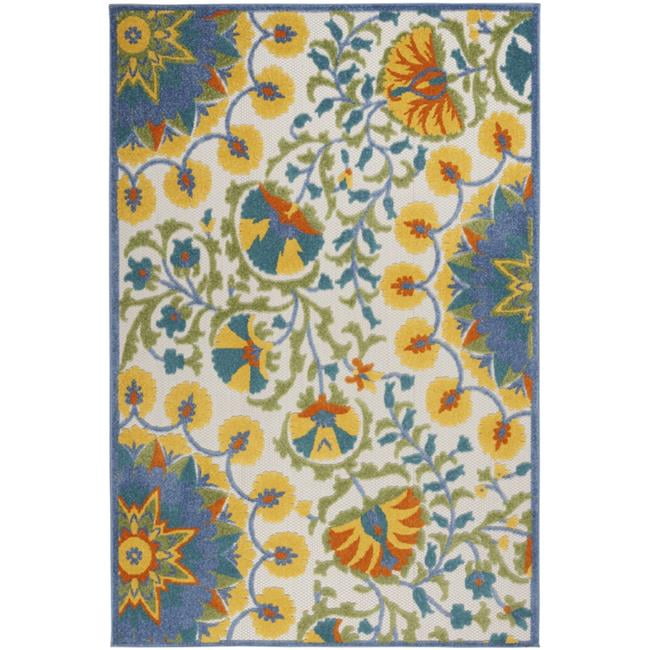 4 x 6 ft. Multi Color Medallion Indoor & Outdoor Area Rug - Walmart.com