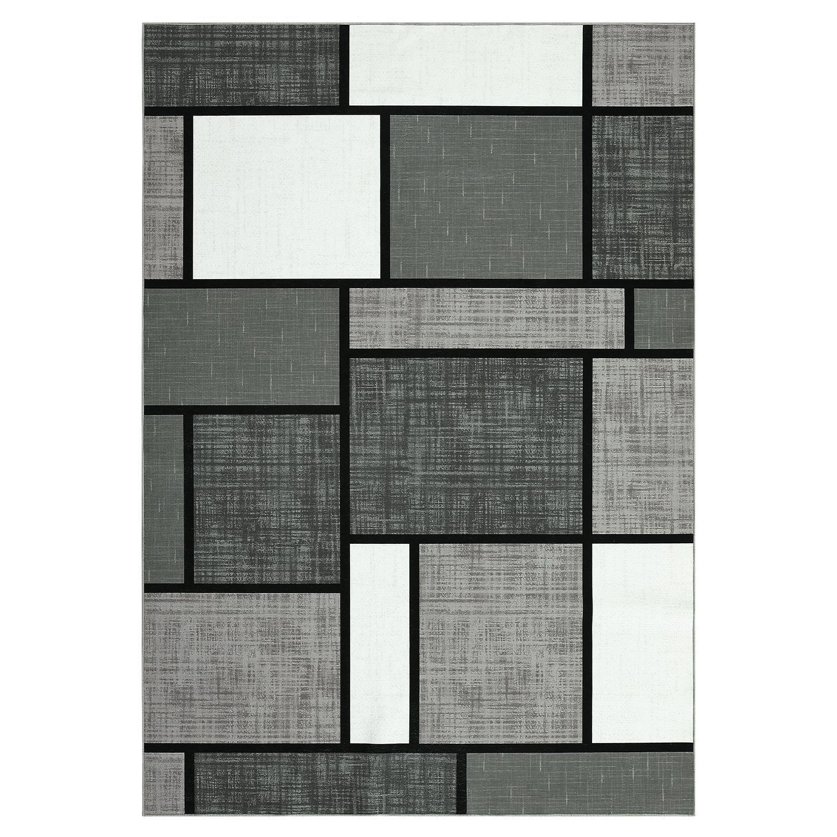 4 x 6 ft Polyester Gray Rectangular Hallway Bathroom Entryway Kitchen ...