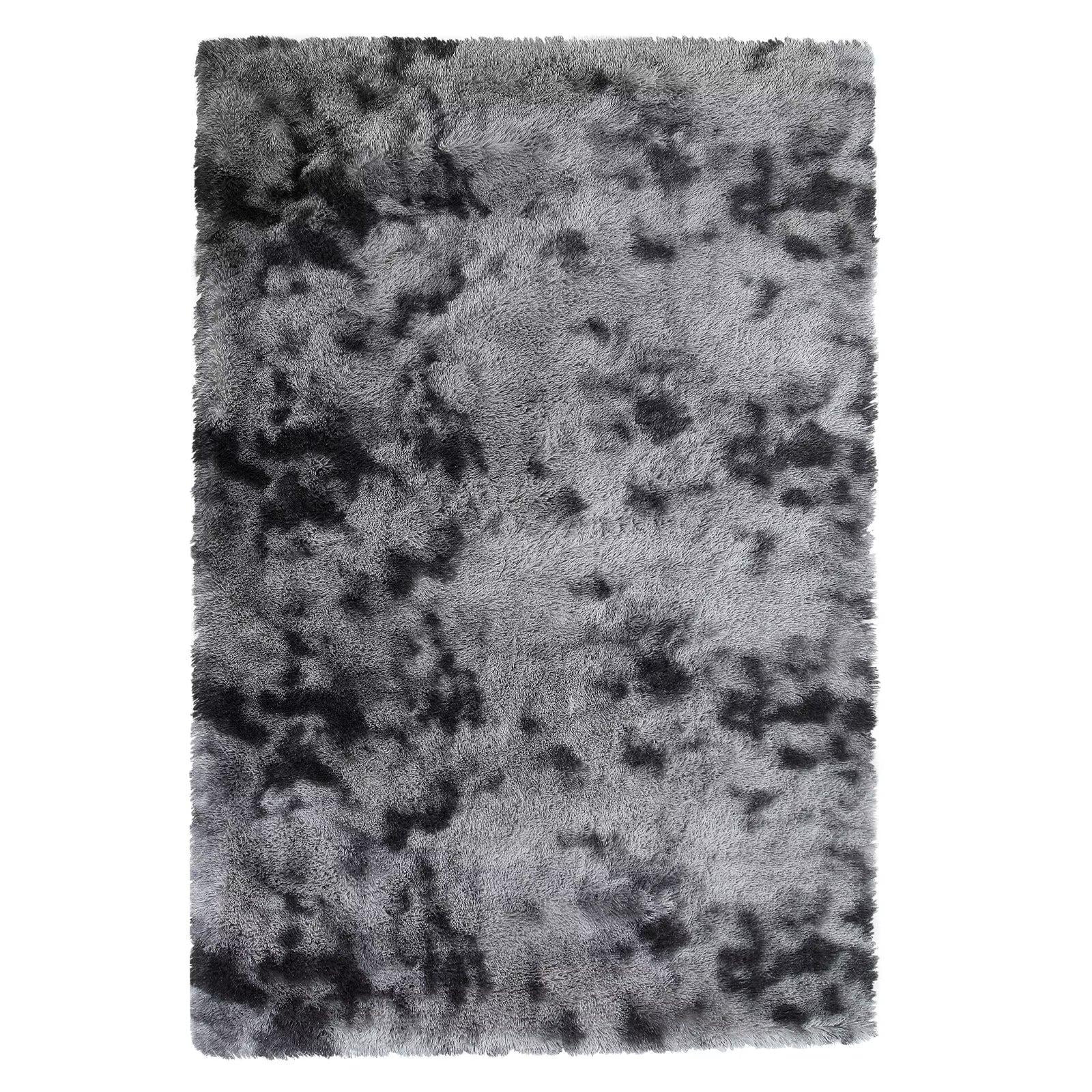 4 x 6 ft Polyester Tie-dye Dark Grey Rectangular Indoor Solid Modern ...