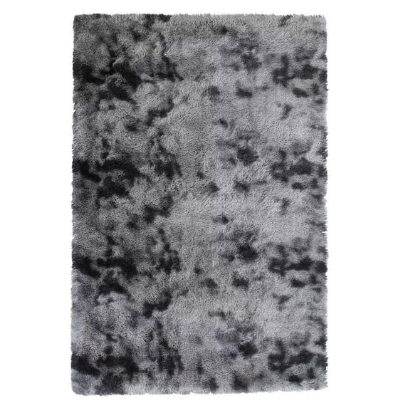 4 x 6 ft Polyester Tie-dye Dark Grey Rectangular Indoor Solid Modern ...