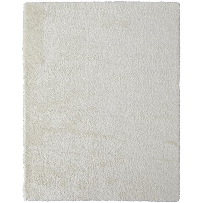 4 x 6 ft. White Shag Power Loom Stain Resistant Rectangle Area Rug ...