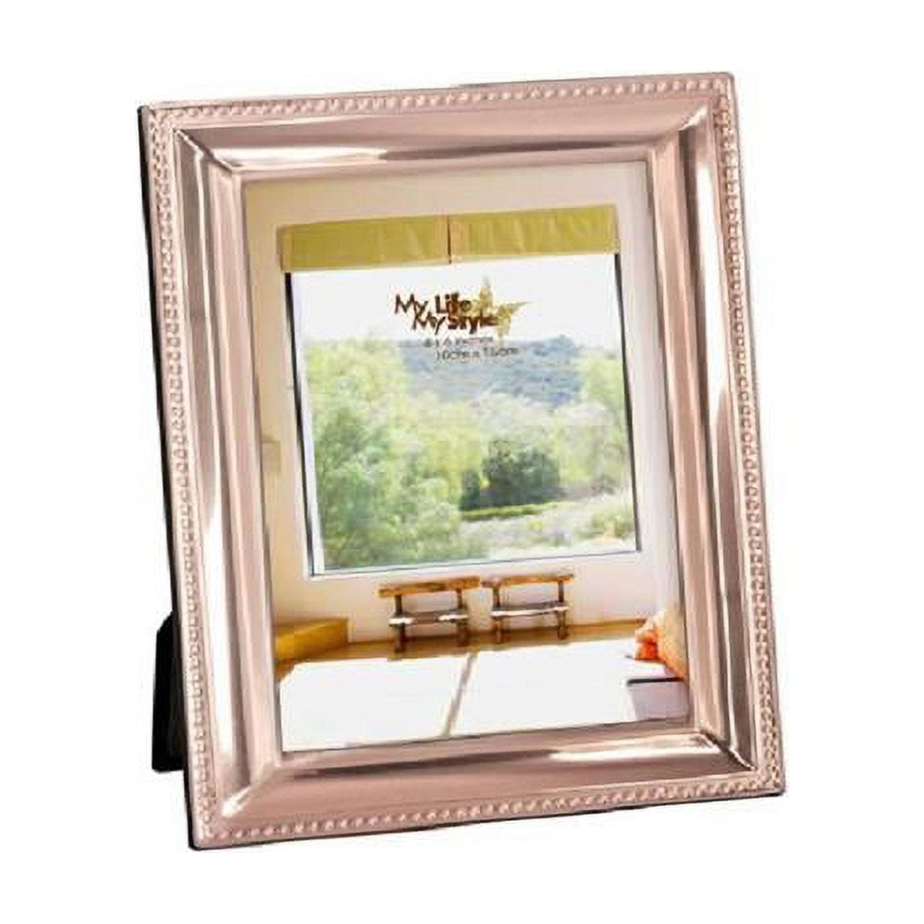 4 x 6 in. Beveled Photo Frame with Beaded Border - Aluminum & Copper ...