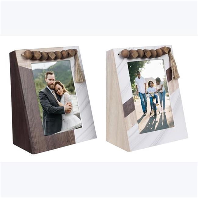 4 x 6 in. Wood & MDF Geometric Trapezoid Photo Framed Tabletop Sign - 2 ...