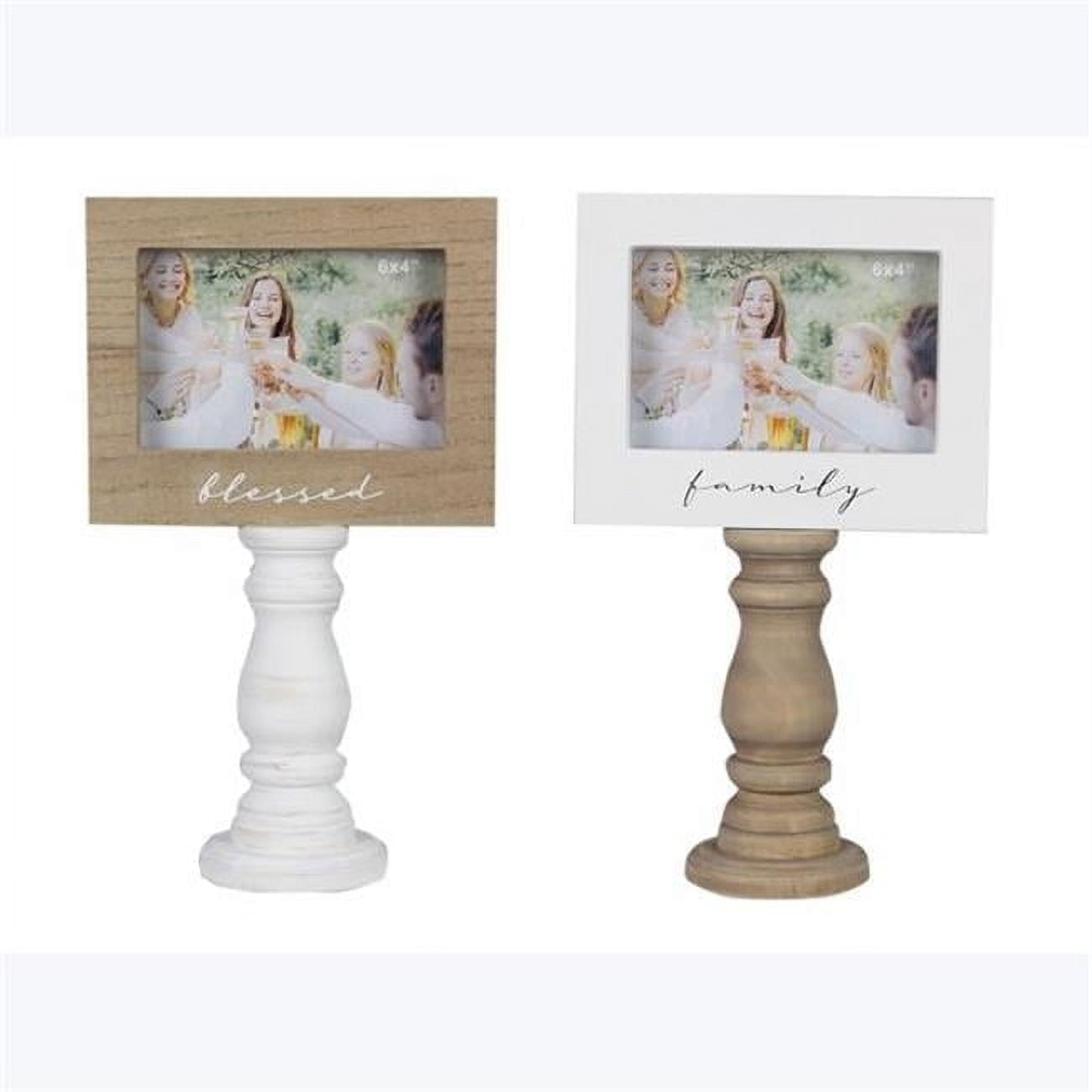 4 x 6 in. Wood Natural Pedestal Picture Frame, Assorted Style - Set of ...